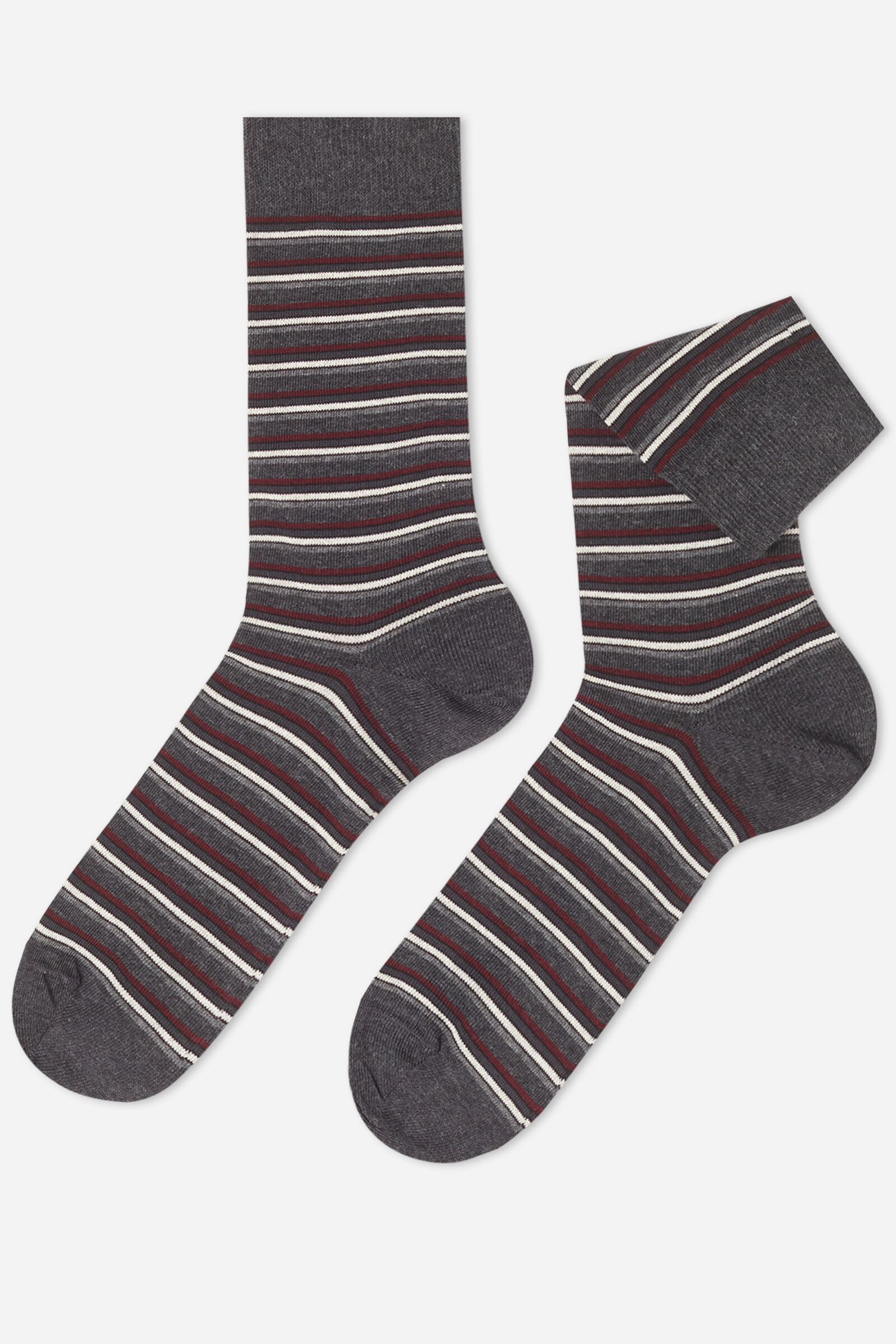 Meias Curtas com Estampa Listras para Homem - UC0241 - Calzedonia