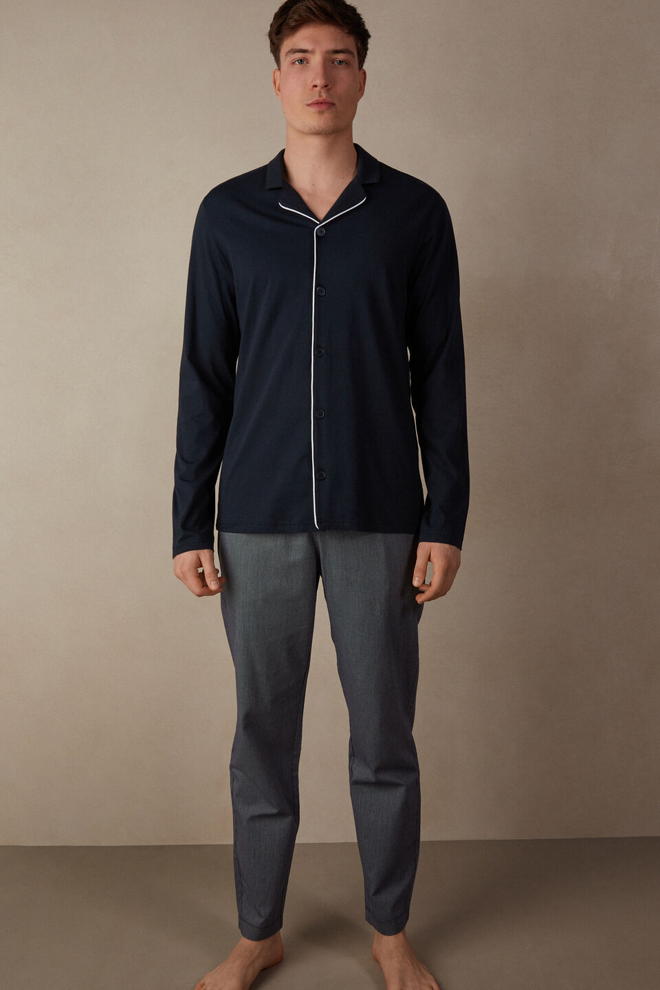 Pijama Comprido Aberto em Algodão - PLU600 - Intimissimi