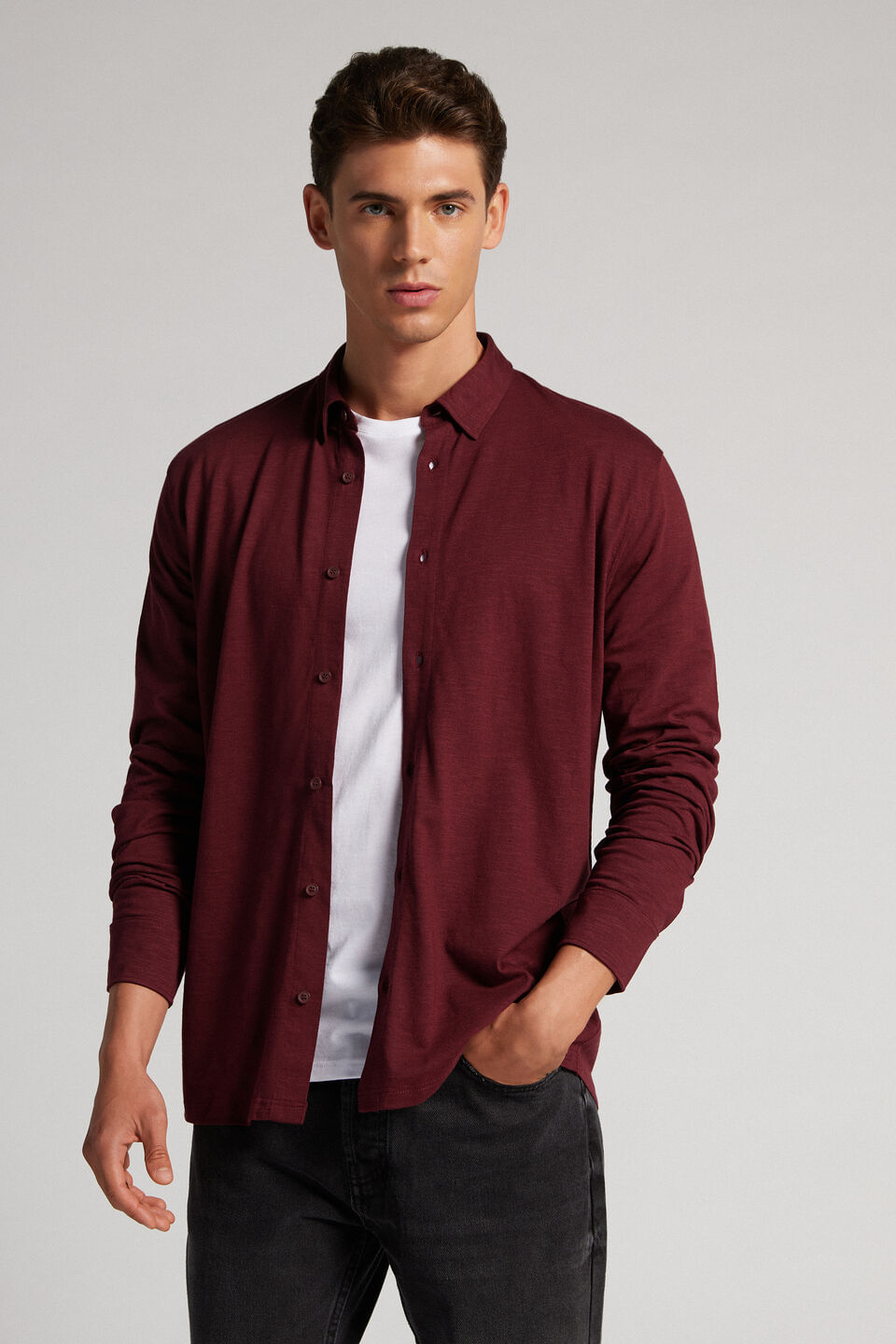 Camisa Manga Comprida Em Algodão Slub - CLU224 - Intimissimi